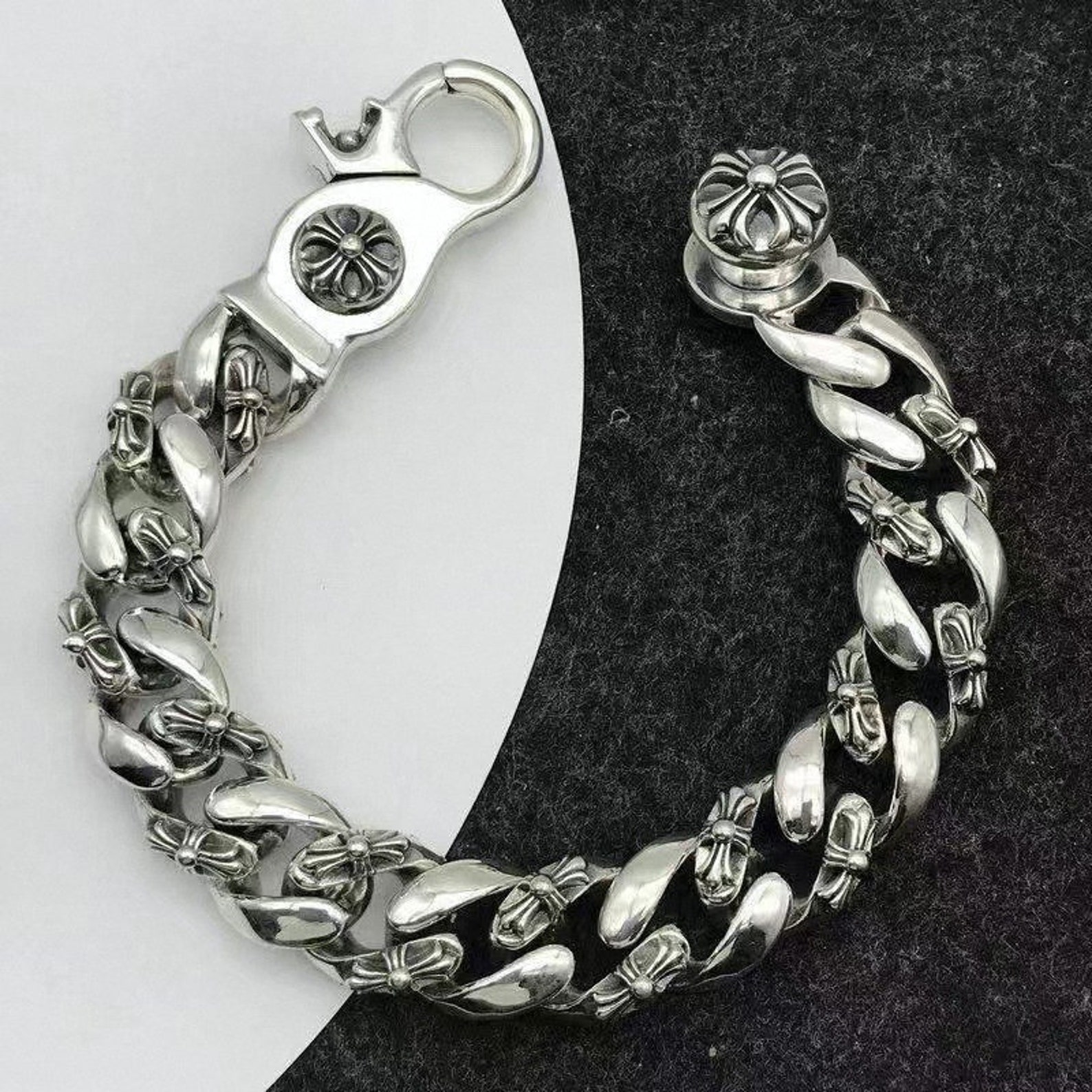 Chrome Hearts Bracelet Chrome Hearts Style Design Chrome - Etsy