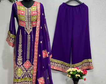 Beautiful Designer Sharara Suit for Women, Indian Wedding Mehendi ...