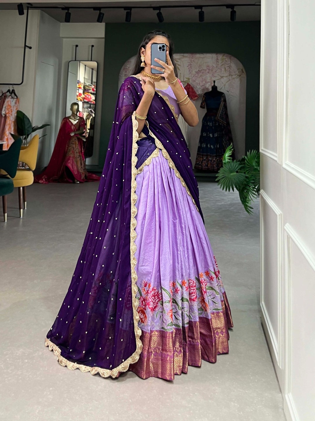Lehenga Choli Women Ready to Wear Custom Size Dupatta Designer Light ...