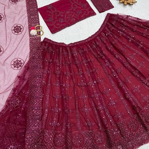 Beautiful Red Lehenga Choli for Women Indian Traditional Wedding Party ...