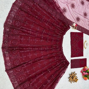 Beautiful Red Lehenga Choli for Women Indian Traditional Wedding Party ...