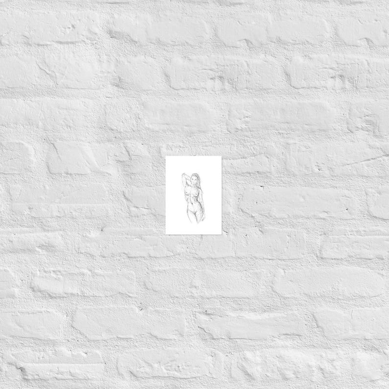 Minimalist Sensual Female Form Sketch - Contemporary Art for Bedroom or ...