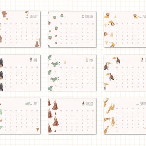 2024 Cute Calendar, Kids Calendar, Watercolor Nursery Calendar - Etsy