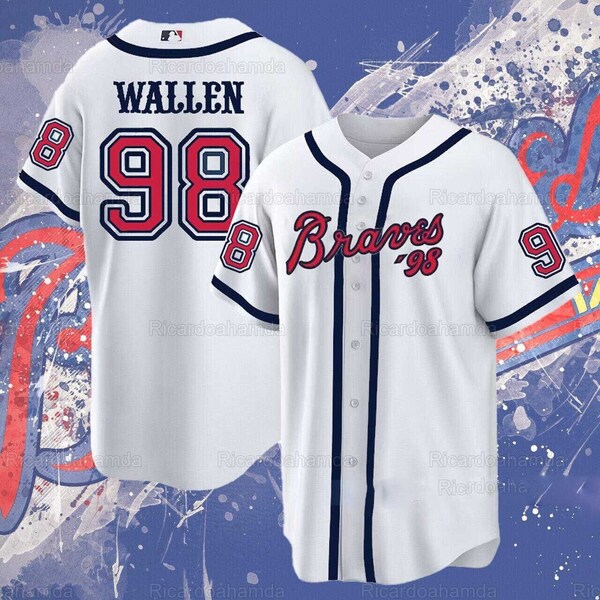Morgan Wallen Braves 98 Baseball Jersey - Etsy