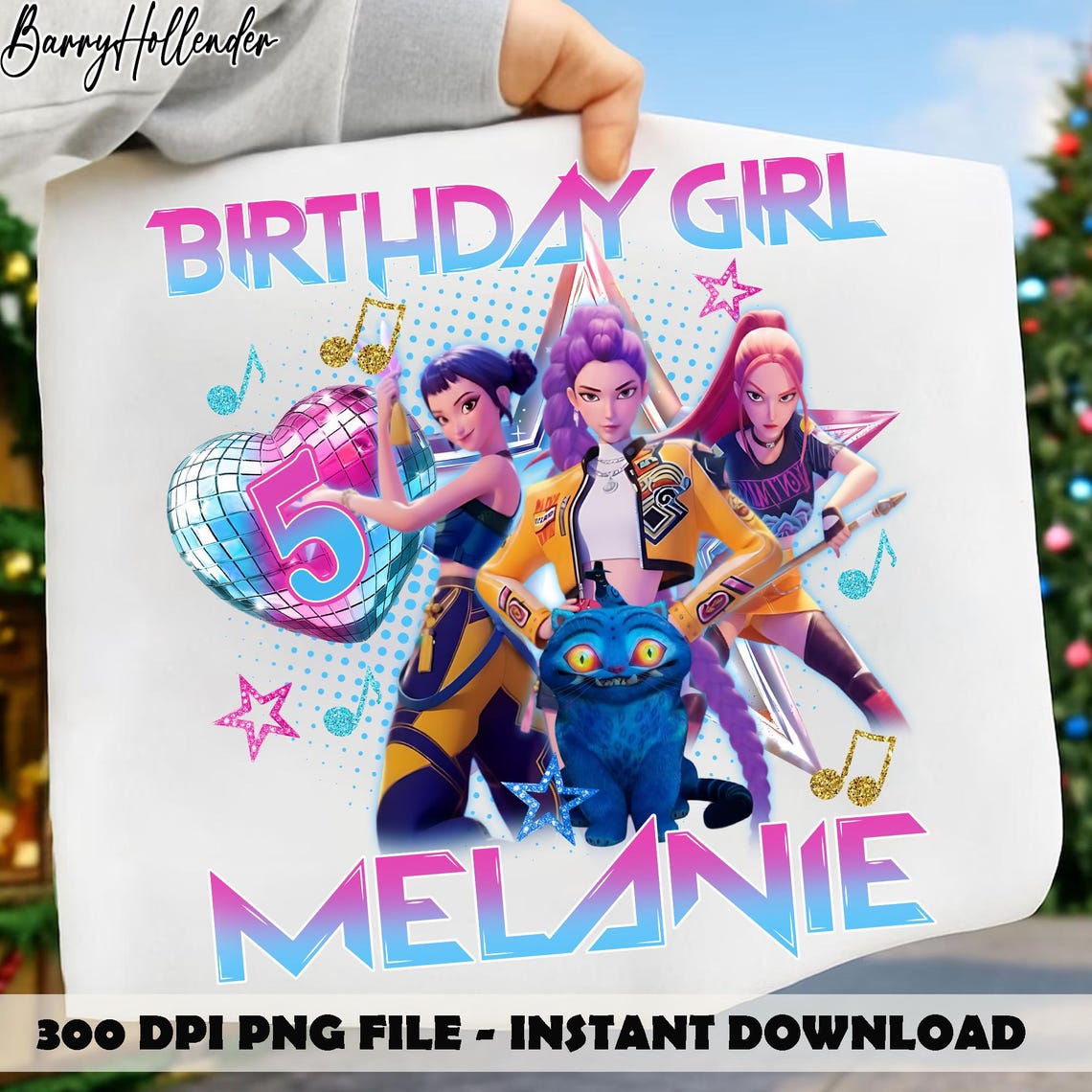 Custom Huntrix Birthday PNG, Personalized Kpop Demon Hunters Png ...