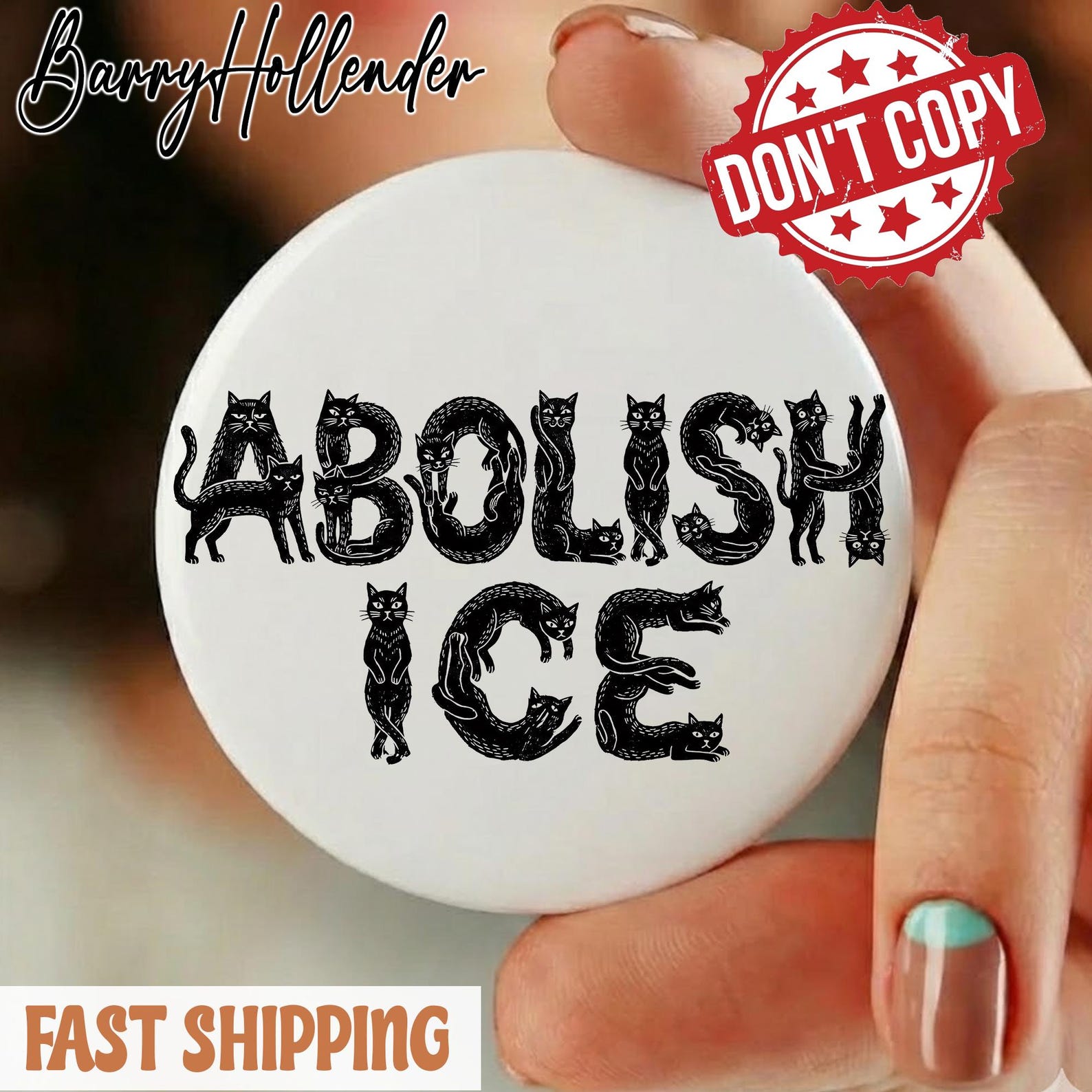Anti ICE Pin, No ICE Please Black Cat Pin/magnet/sticker, Abolish ICE ...