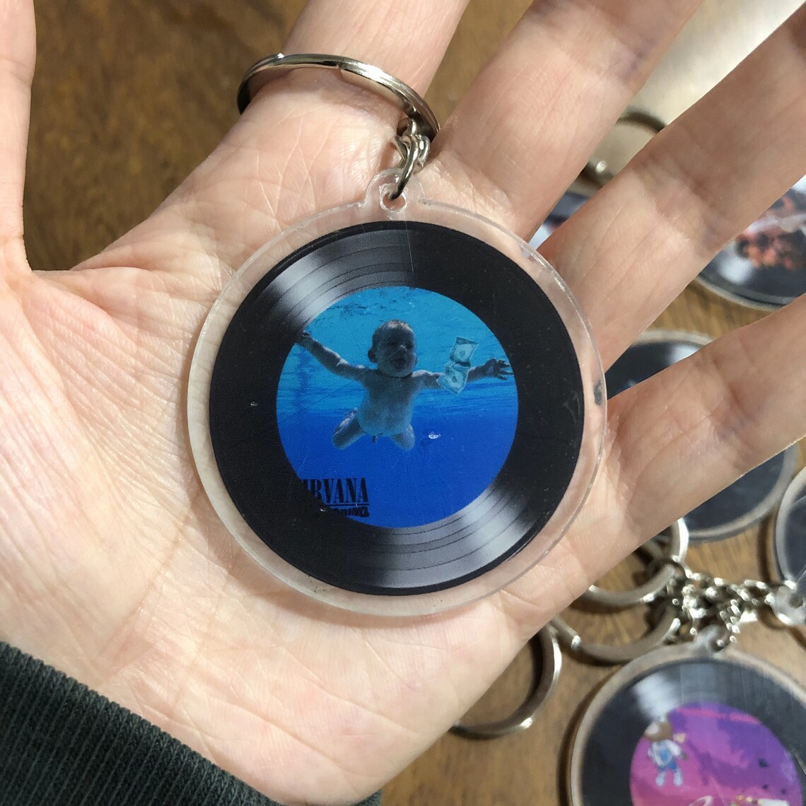 Acrylic Keychain, Nevermind Keychain, Custom Keychain, Vinyl Records ...