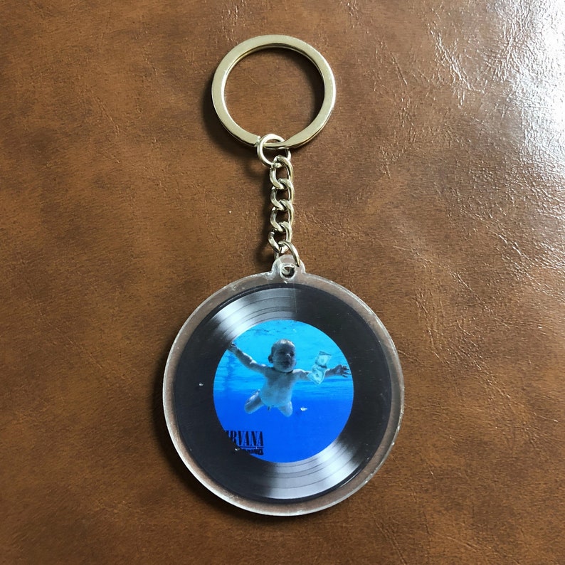 Acrylic Keychain, Nevermind Keychain, Custom Keychain, Vinyl Records ...