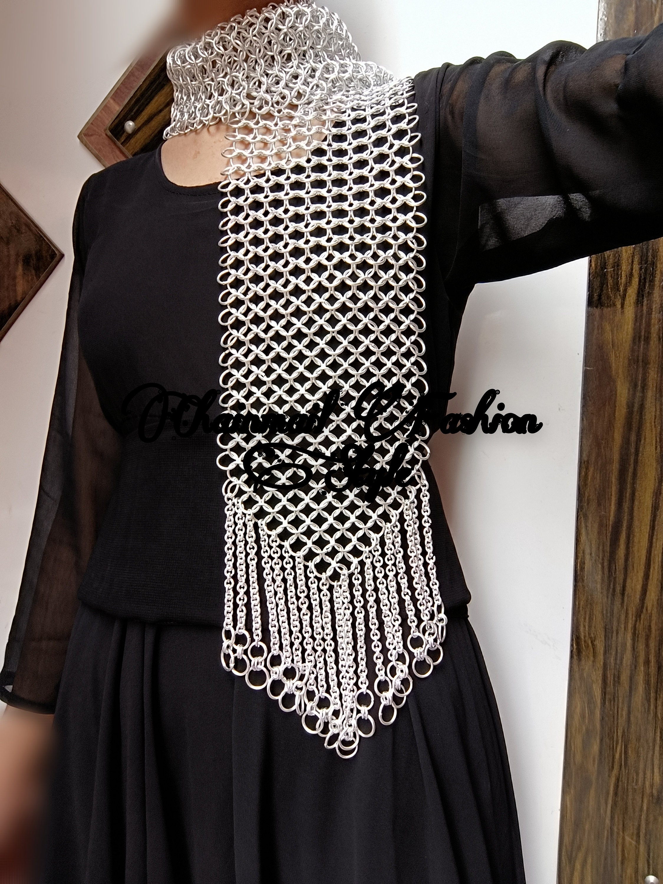 Vintage Chainmail Tassel Scarf, Aluminium Evening Costume Accessory - Etsy