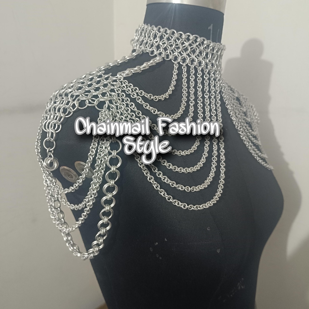 Chainmail Shoulder Collar Jewelry With Small Chain Layers Aluminum Jump ...