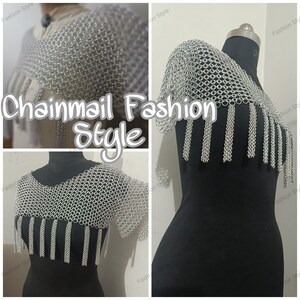 Chainmail Silver Short Sleeve Shrug, Handmade Loose Cropped Pullover ...