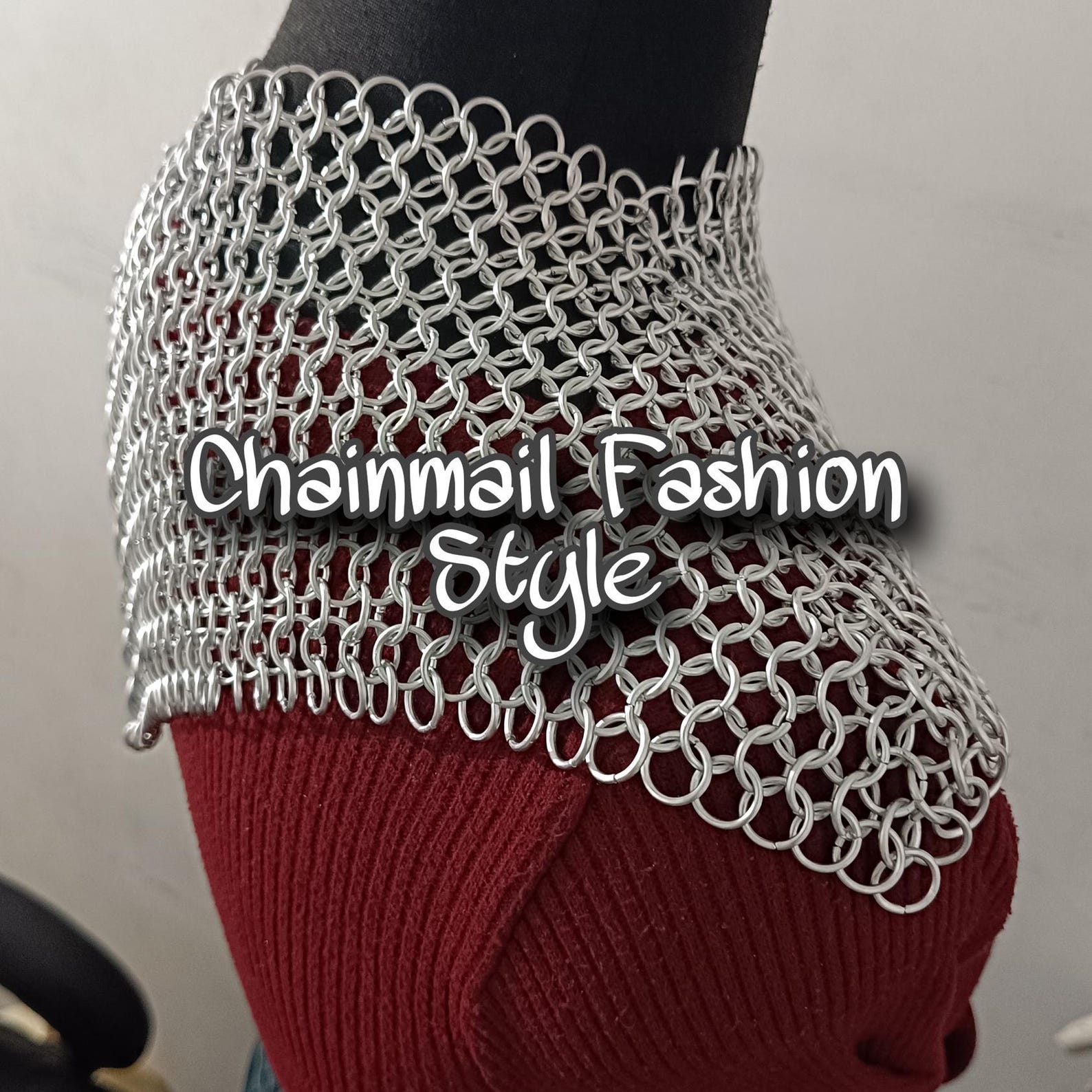 Chainmail One Side Collar Neck Piece, Metal Aluminium Chainmail Jump ...
