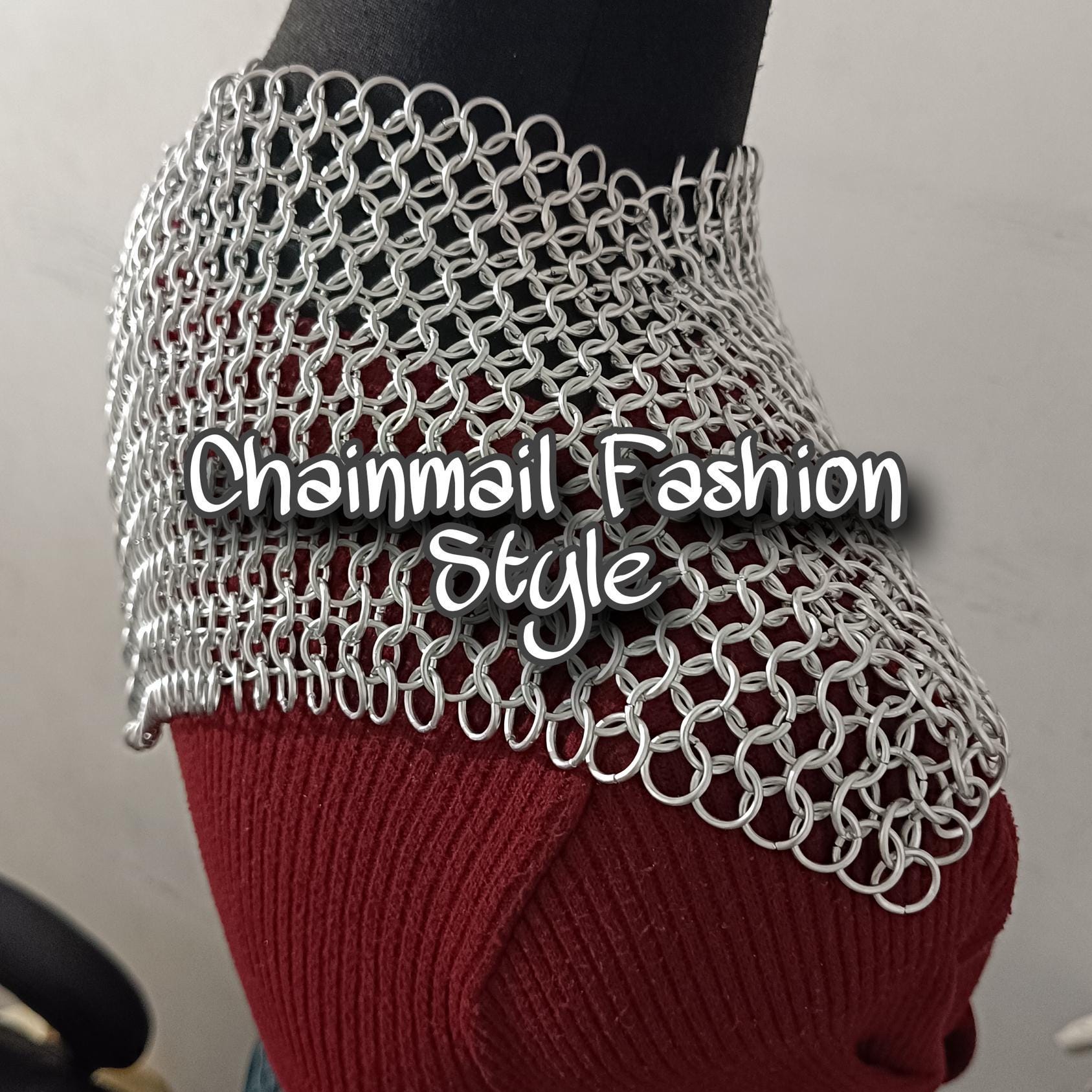 Chainmail One Side Collar Neck Piece, Metal Aluminium Chainmail Jump ...