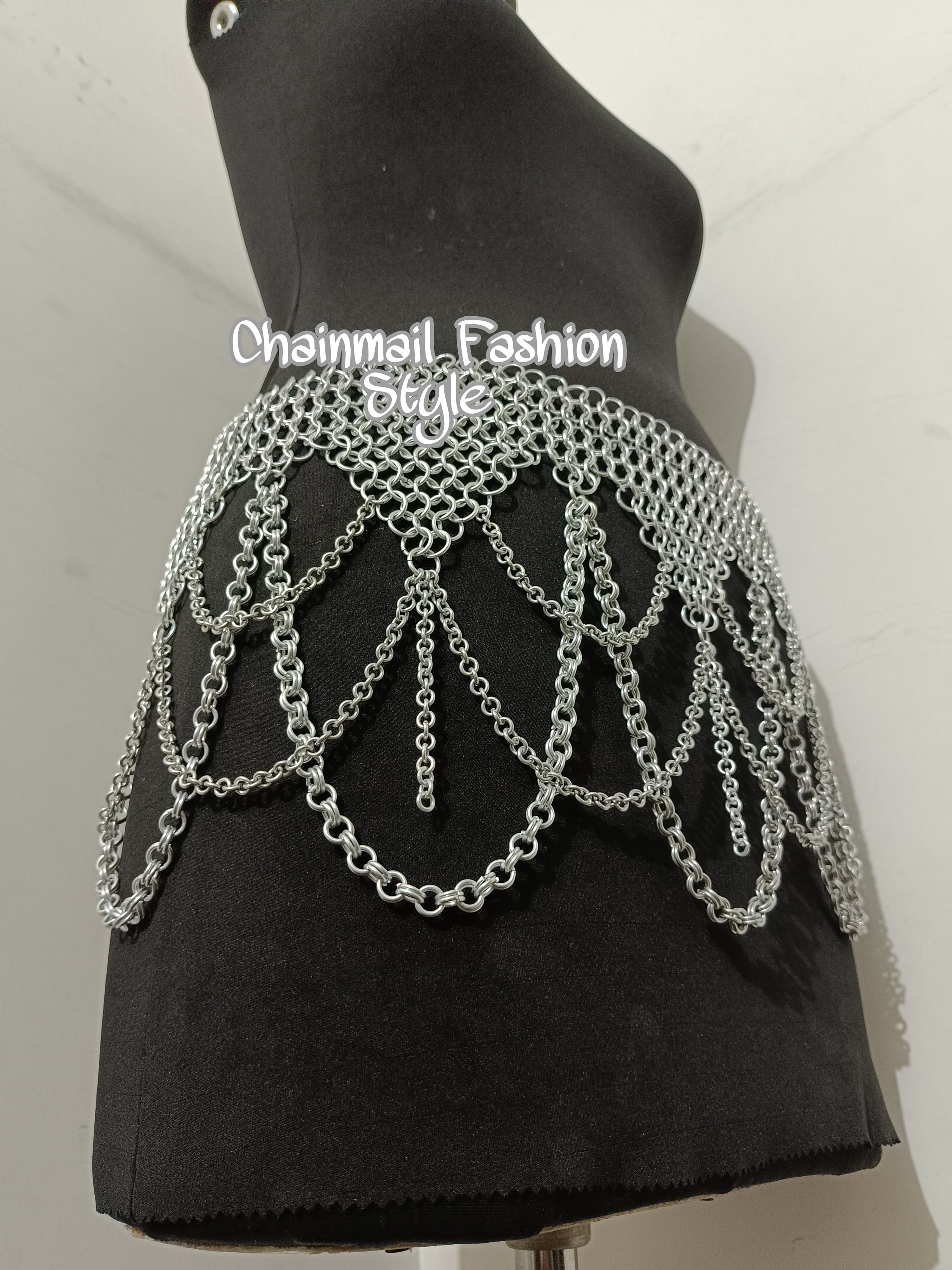 Chain Layers Mini Skirt/waist Belt, Chainmaille Ornamental Belly Dance ...