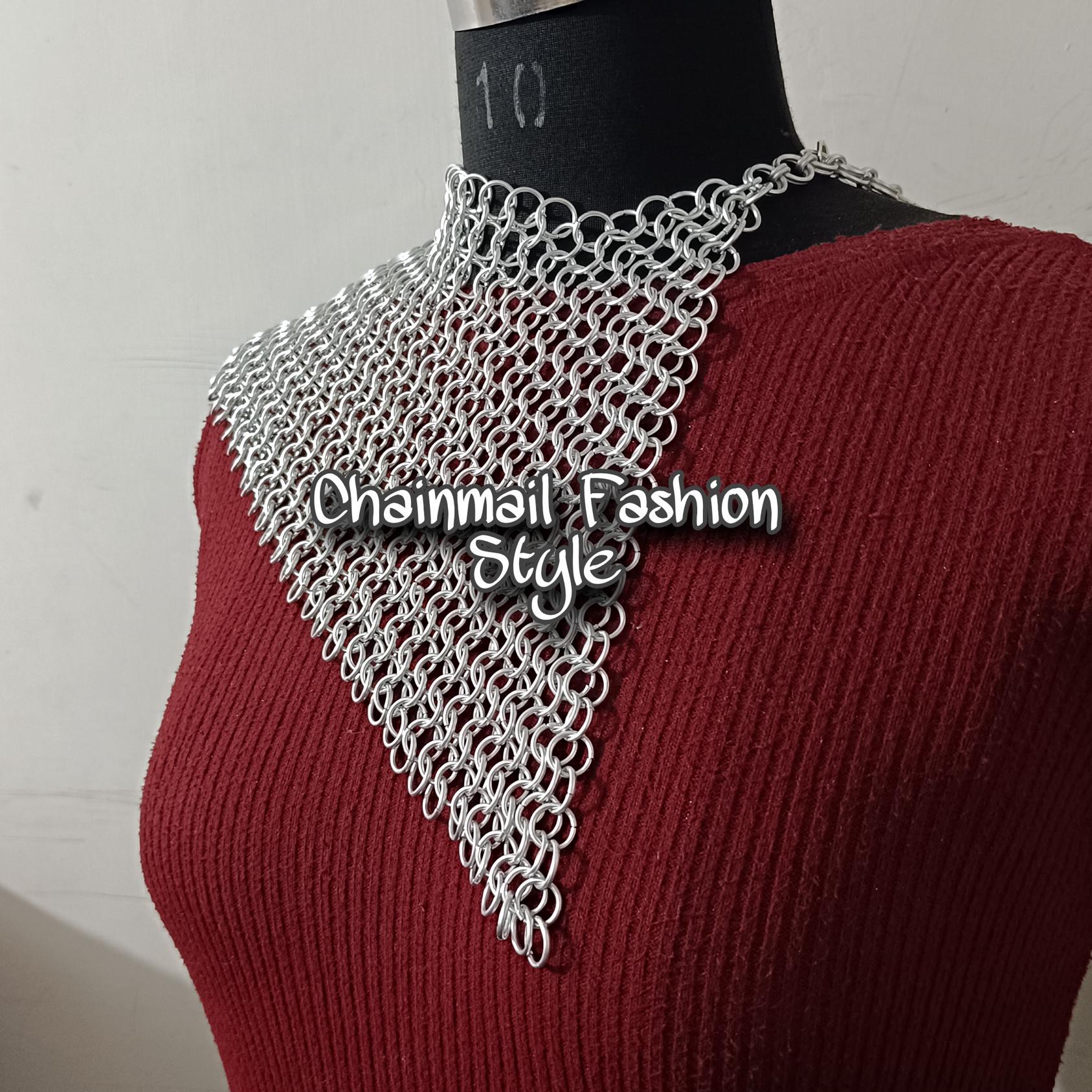 Chainmail One Side Collar Neck Piece, Metal Aluminium Chainmail Jump ...