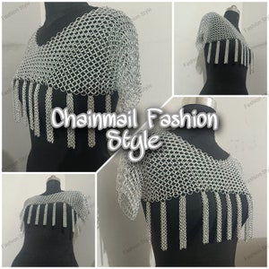 Chainmail Silver Short Sleeve Shrug, Handmade Loose Cropped Pullover ...