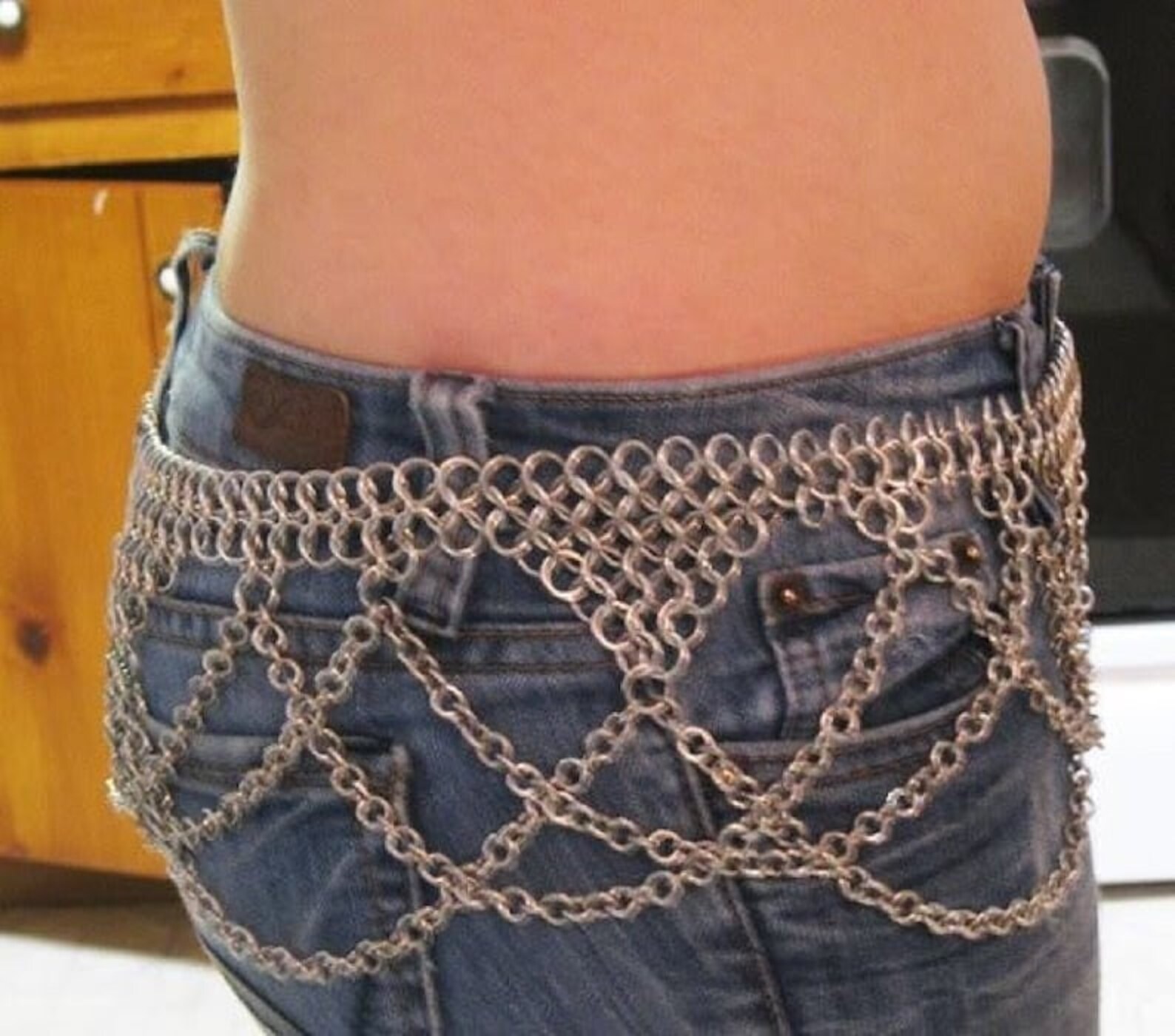 Chainmail Aluminium Corset Belt, Handmade Belly Dance Belt, Chainmaille ...