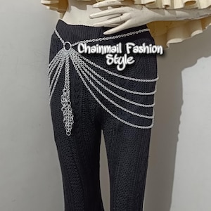 Chainmail Side View Layered Chain Belt, Simple Hollow Love Metal Waist ...