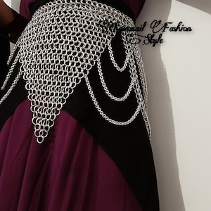 Chainmaille Front and Sides Design Skirt/belt, Chainmail Waist Belt ...