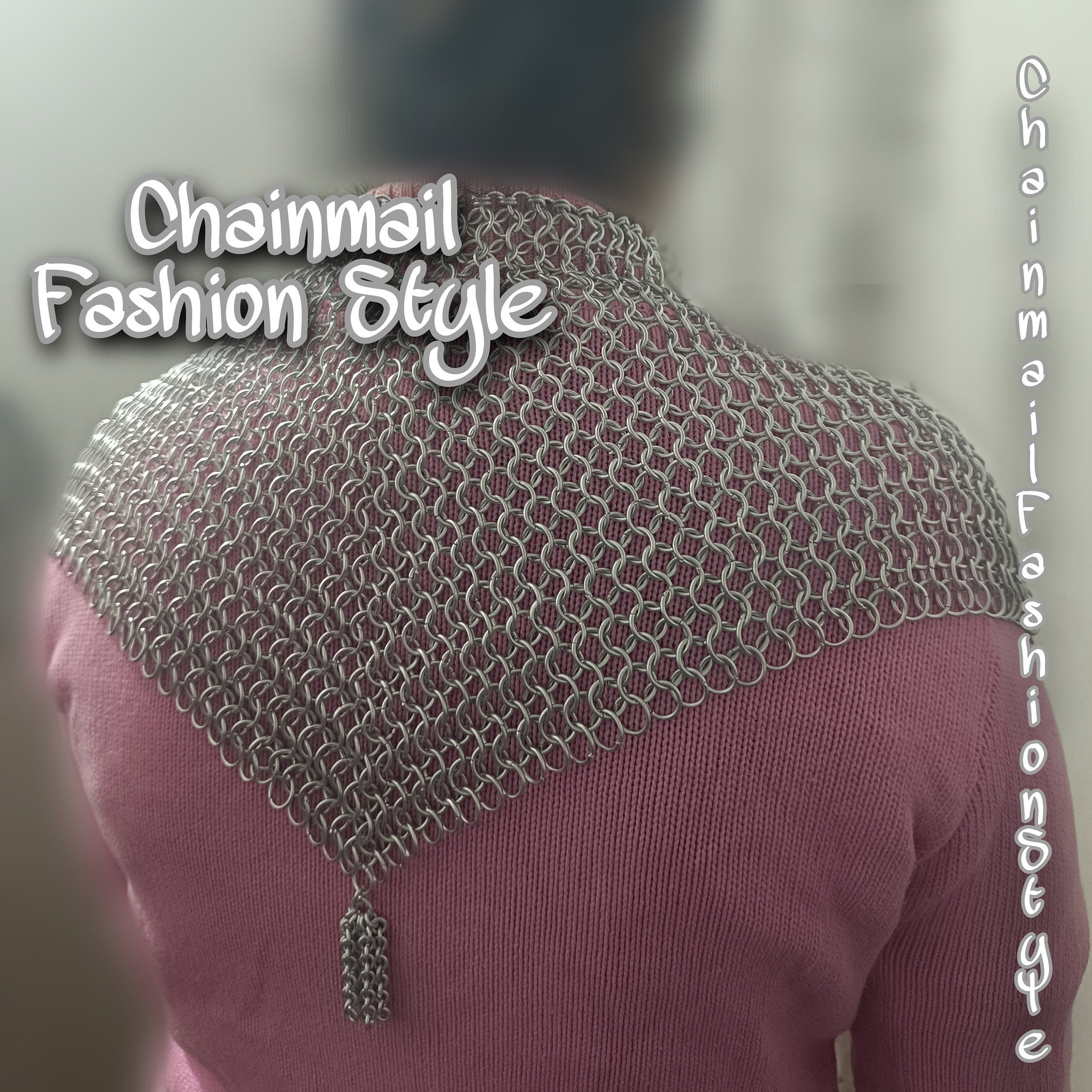 Chainmail Shoulder, Chainmaille Medieval Cosplay Costume, Aluminum Open Front Shawl, Mother's ...