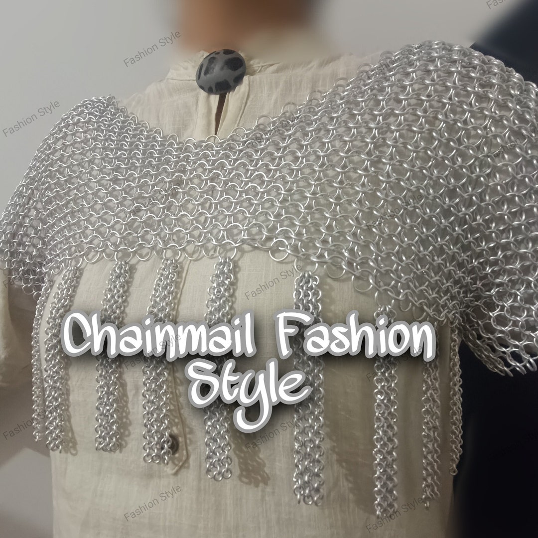Chainmail Silver Short Sleeve Shrug, Handmade Loose Cropped Pullover ...