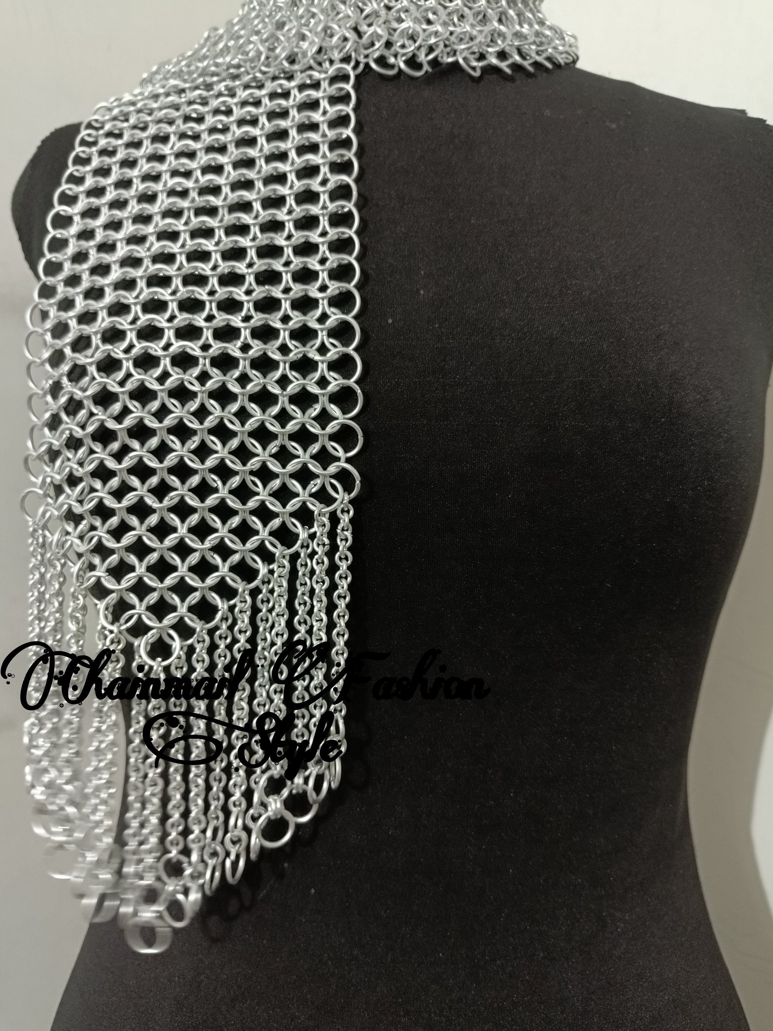 Vintage Chainmail Tassel Scarf, Aluminium Evening Costume Accessory - Etsy