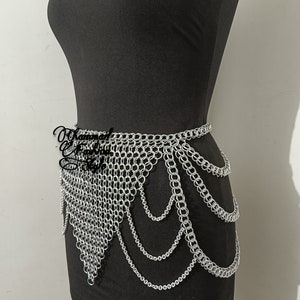 Chainmaille Front and Sides Design Skirt/belt, Chainmail Waist Belt ...