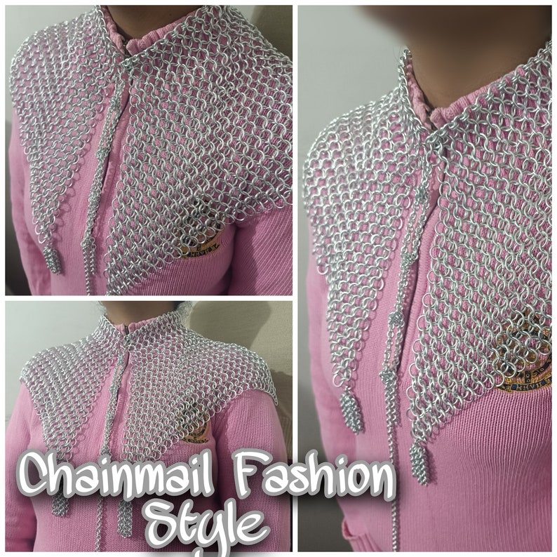 Chainmail Shoulder, Chainmaille Medieval Cosplay Costume, Aluminum Open ...