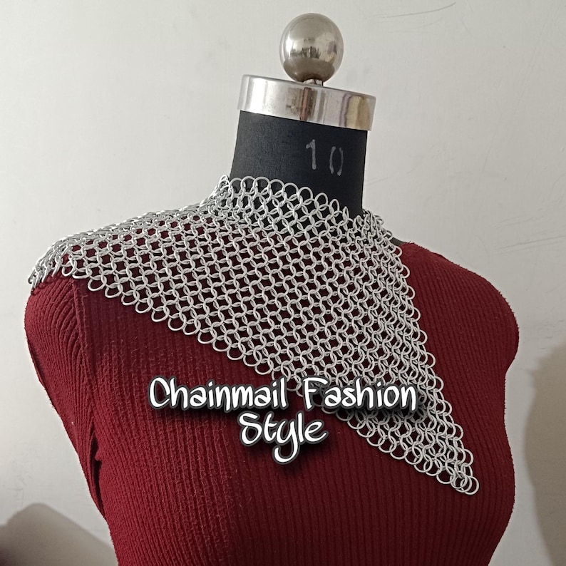 Chainmail One Side Collar Neck Piece, Metal Aluminium Chainmail Jump ...