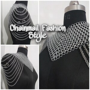 Chainmail Collar With Small Shoulder Chain Layers Metal Aluminium ...