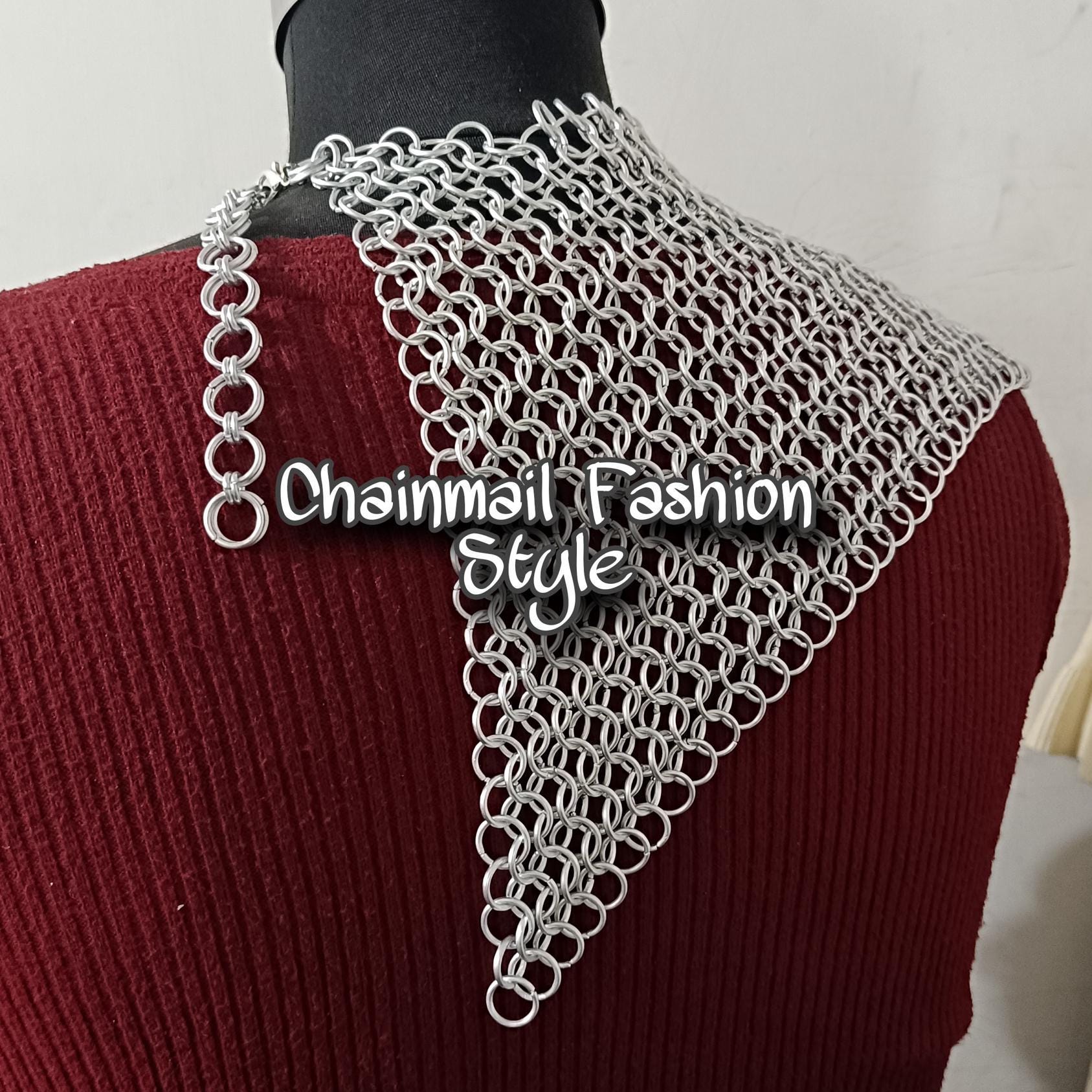 Chainmail One Side Collar Neck Piece, Metal Aluminium Chainmail Jump ...
