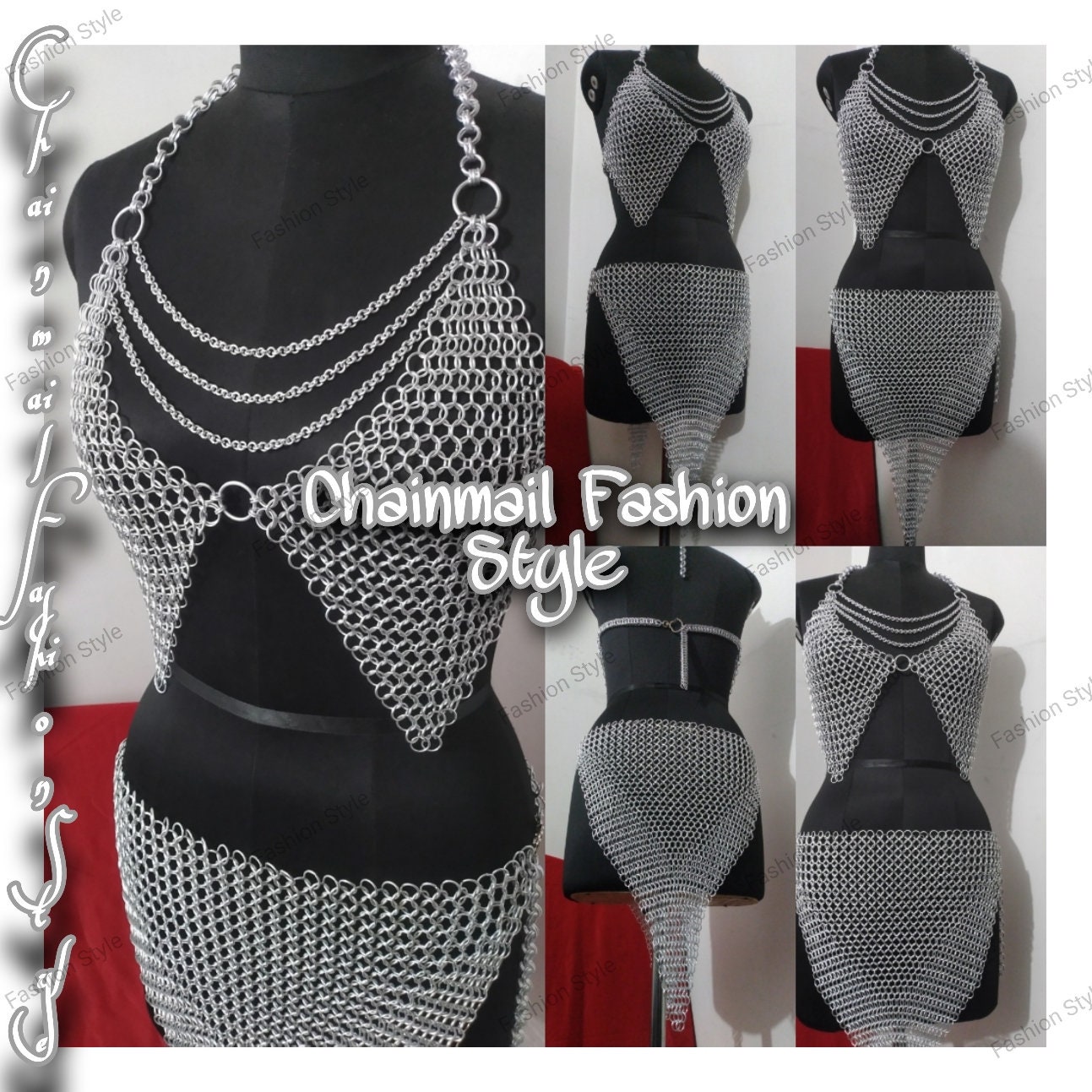 Chainmail Viking Skirt & Top, Ren Faire Chainmaille Handmade Medieval ...