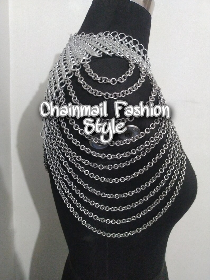 Chainmail Collar With Small Shoulder Chain Layers Metal Aluminium ...