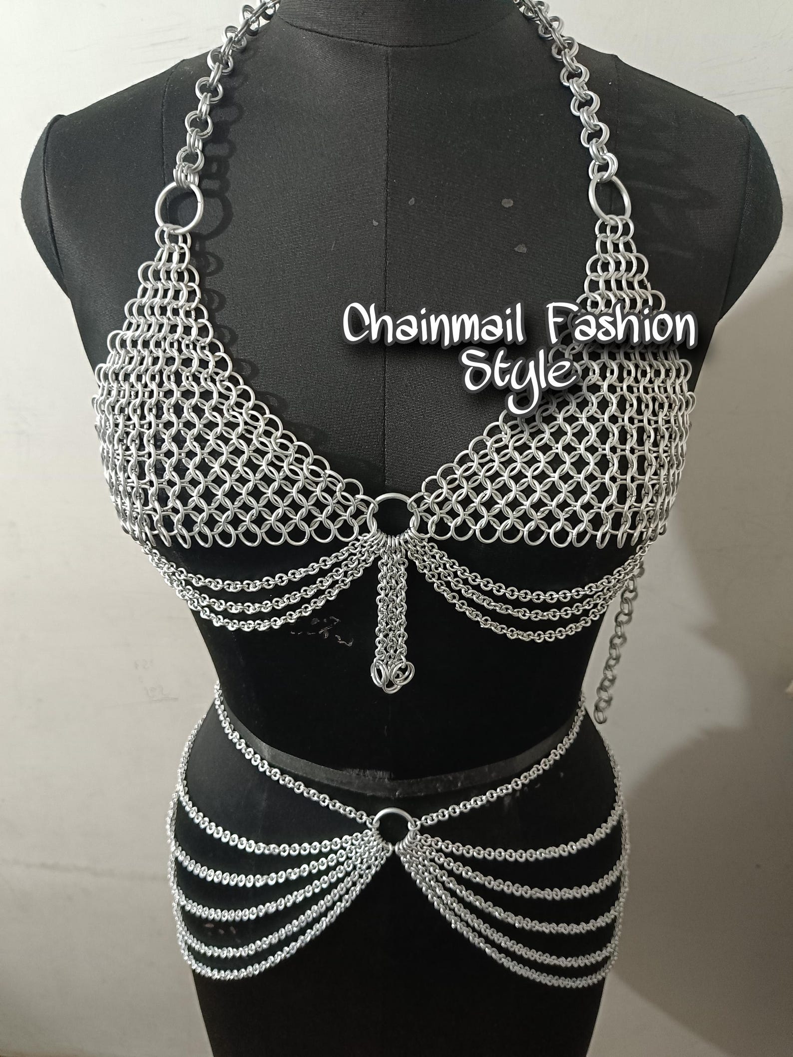 Aluminum Chainmail Bra, Dangling Chains, Cosplay Costume - Etsy