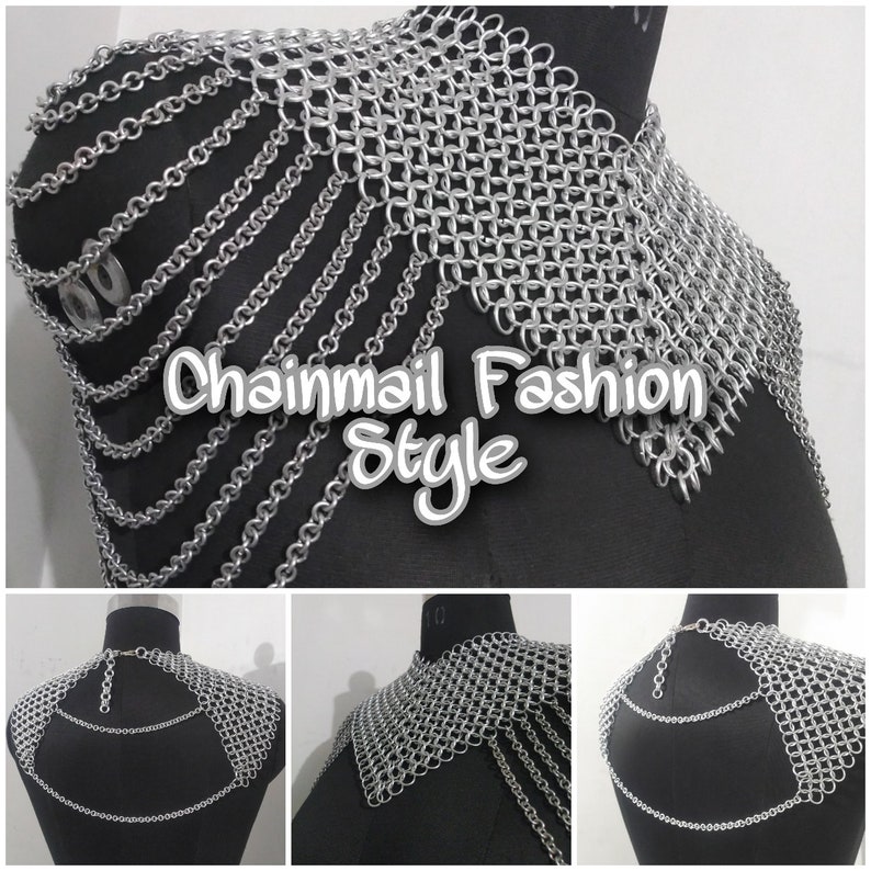 Chainmail Collar With Small Shoulder Chain Layers Metal Aluminium ...