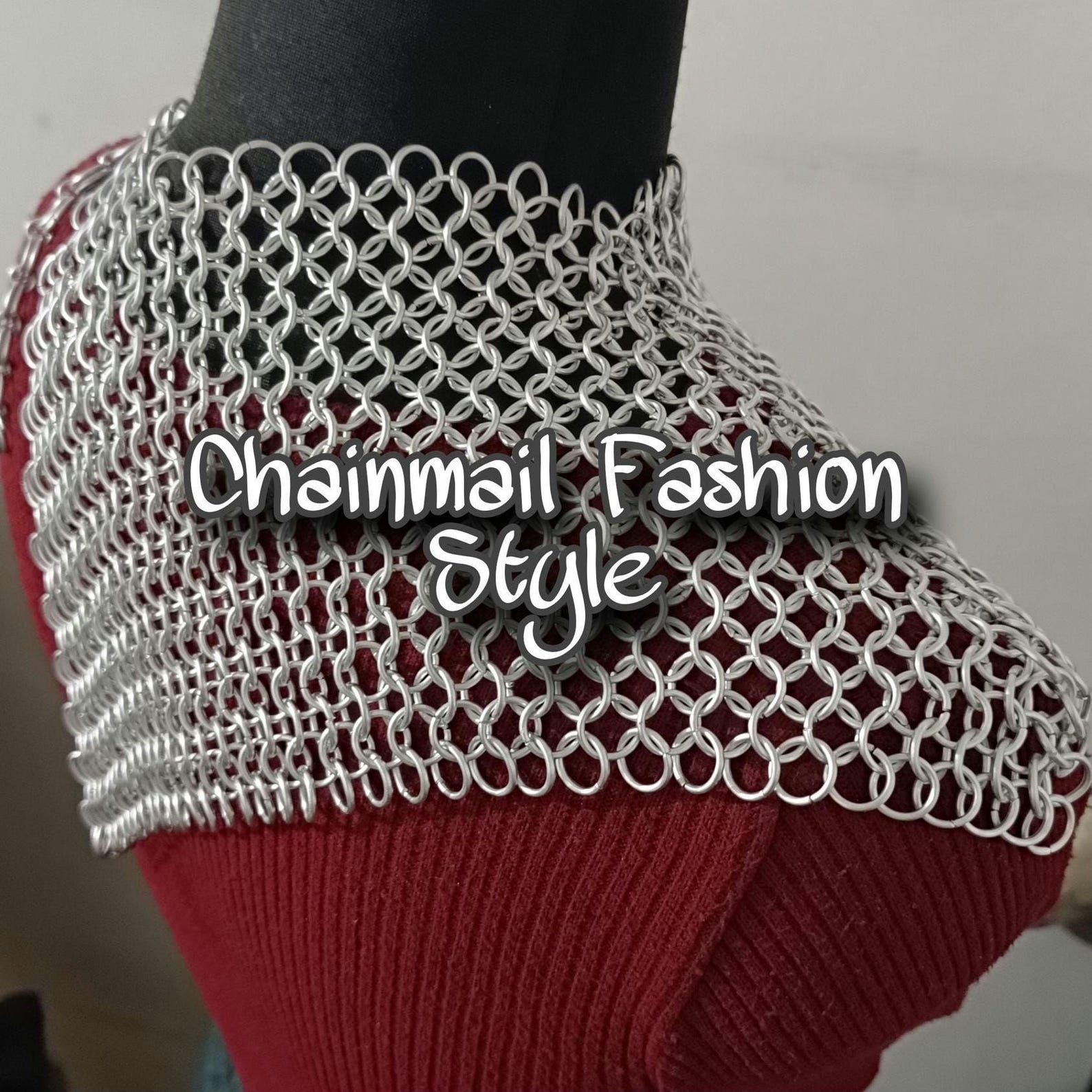 Chainmail One Side Collar Neck Piece, Metal Aluminium Chainmail Jump ...