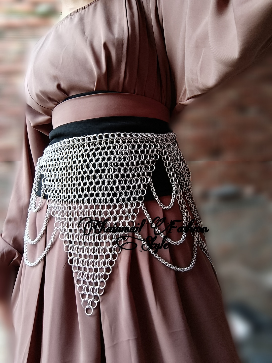 Chainmaille Front and Sides Design Skirt/belt, Chainmail Waist Belt ...