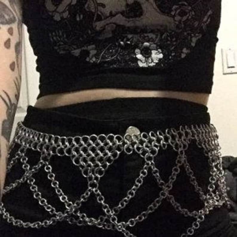 Chainmail Aluminium Corset Belt, Handmade Belly Dance Belt, Chainmaille ...