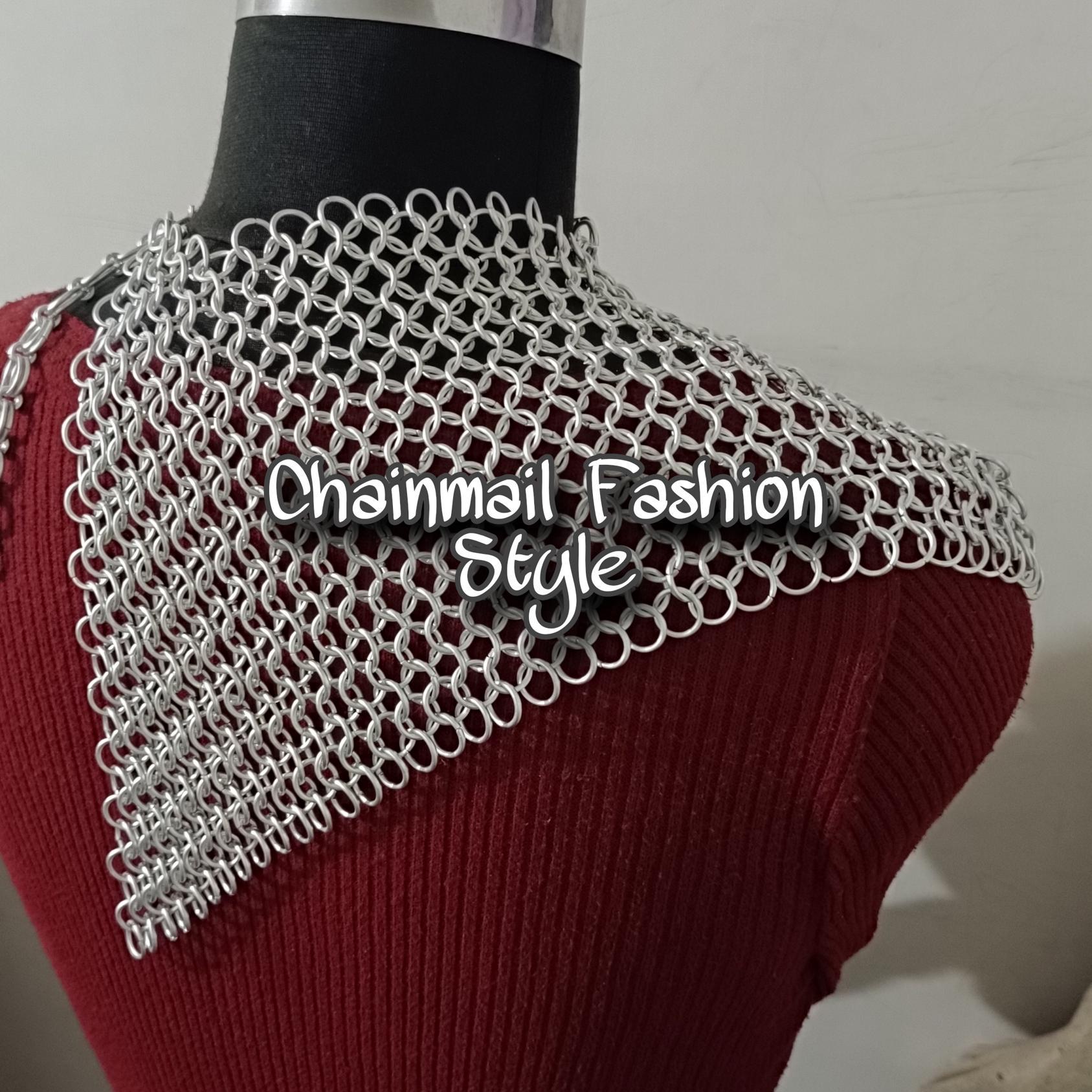 Chainmail One Side Collar Neck Piece, Metal Aluminium Chainmail Jump ...