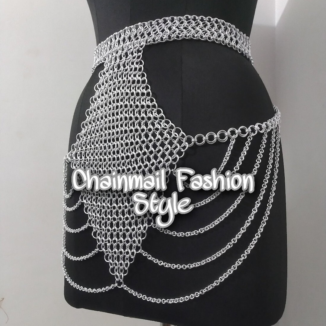 Chainmail Swim Skirt Chainmaille Ornamental Waist Belt/skirt With Chain ...