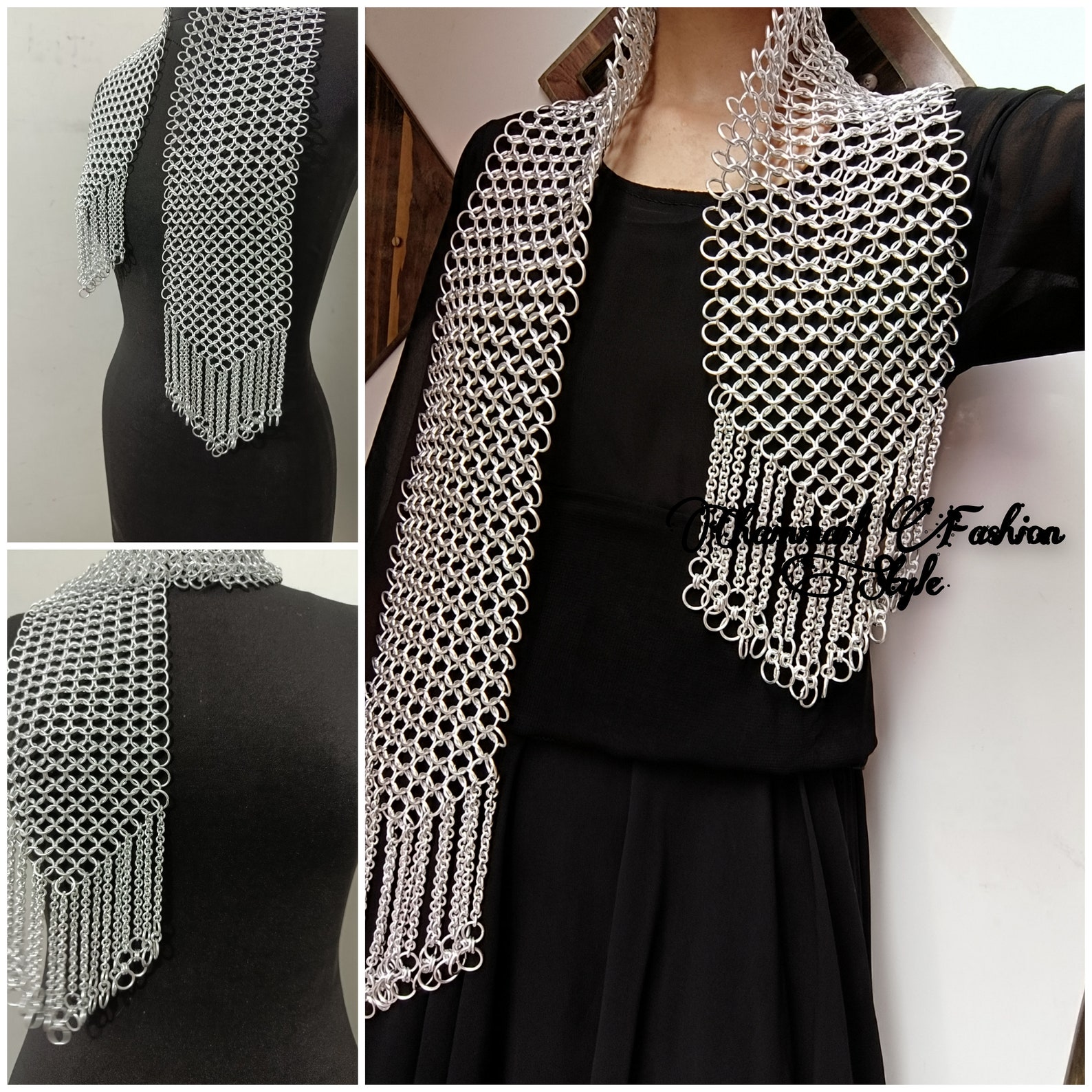 Vintage Chainmail Tassel Scarf, Aluminium Evening Costume Accessory - Etsy