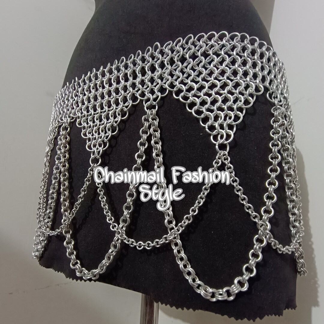 Chainmail Waist Belt/corset Belt, Jump Rings Hanging Layers Design ...