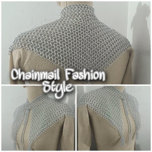 Chainmail Shoulder, Chainmaille Medieval Cosplay Costume, Aluminum Open ...