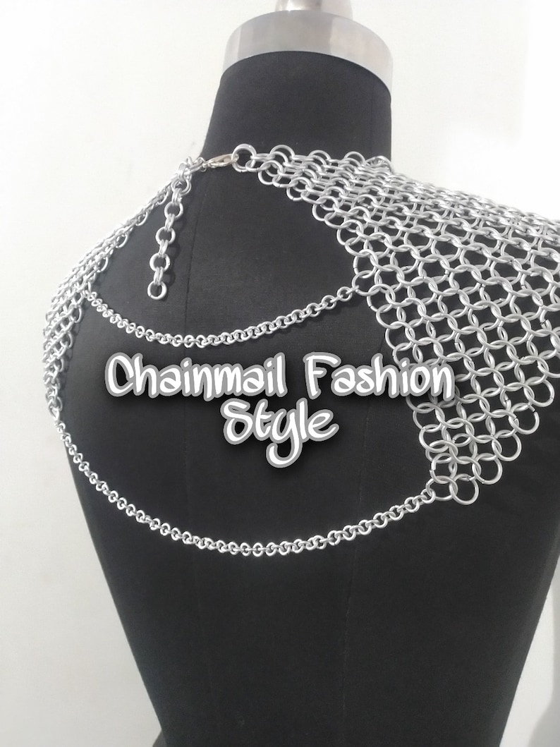 Chainmail Collar With Small Shoulder Chain Layers Metal Aluminium ...