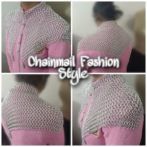 Chainmail Shoulder, Chainmaille Medieval Cosplay Costume, Aluminum Open ...