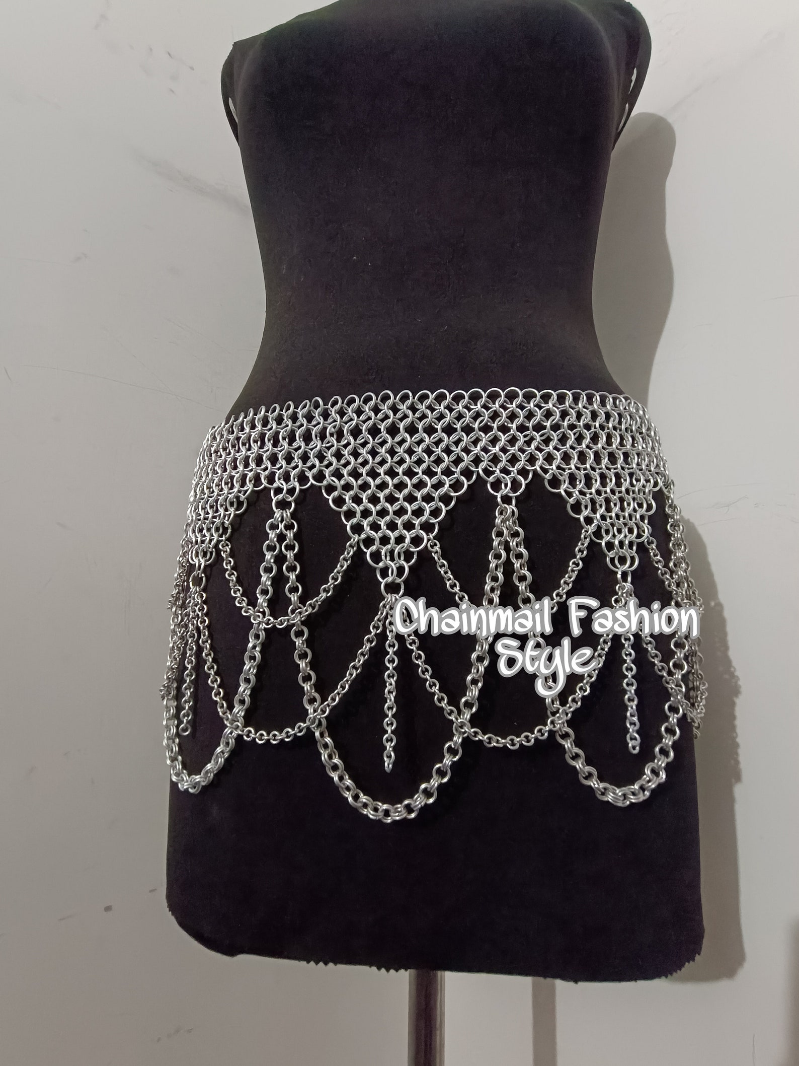 Chain Layers Mini Skirt/waist Belt, Chainmaille Ornamental Belly Dance ...