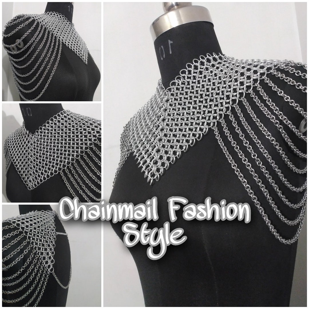 Chainmail Collar With Small Shoulder Chain Layers Metal Aluminium ...