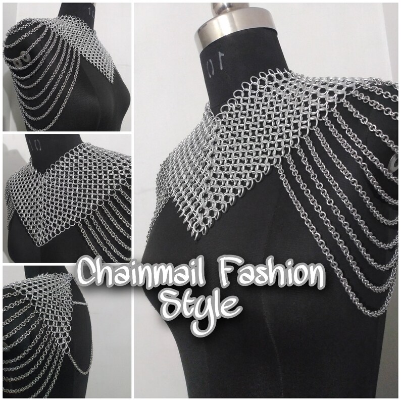Chainmail Collar With Small Shoulder Chain Layers Metal Aluminium ...