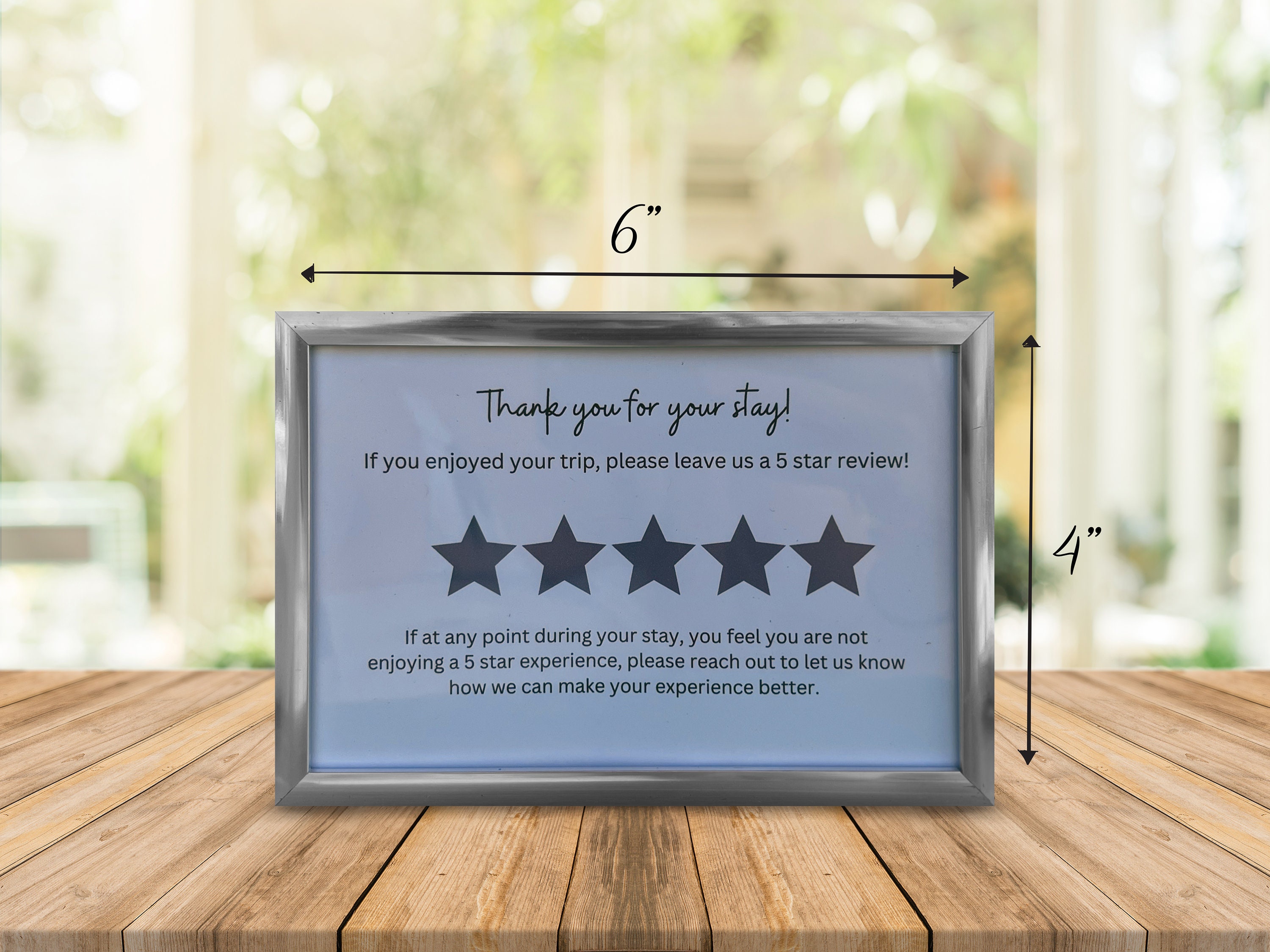 Five Star Review Request Sign for Airbnb VRBO and Vacation Rentals. Get ...