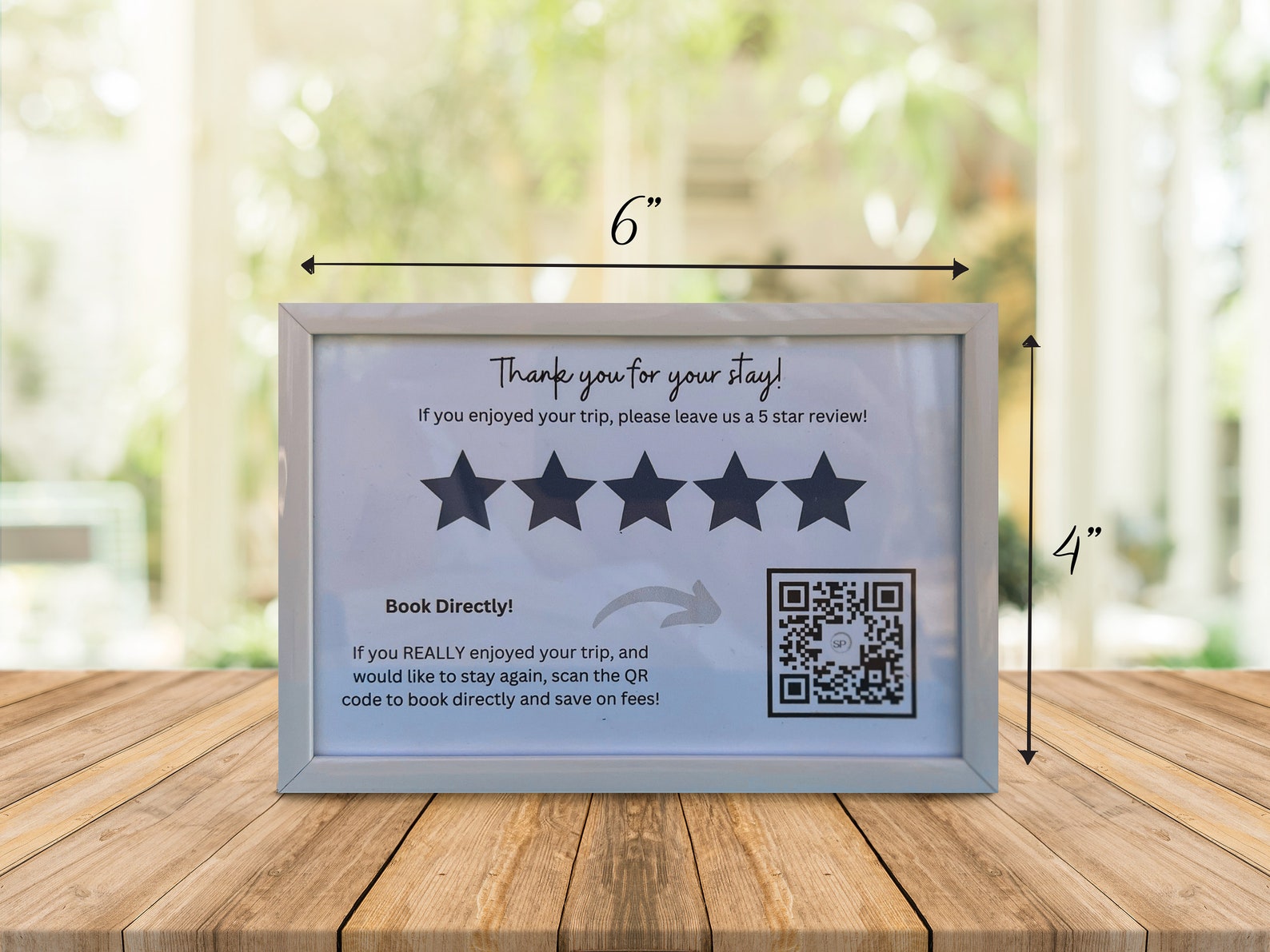 Five Star Review Request Sign for Your Airbnb, VRBO, & Vacation Rentals ...